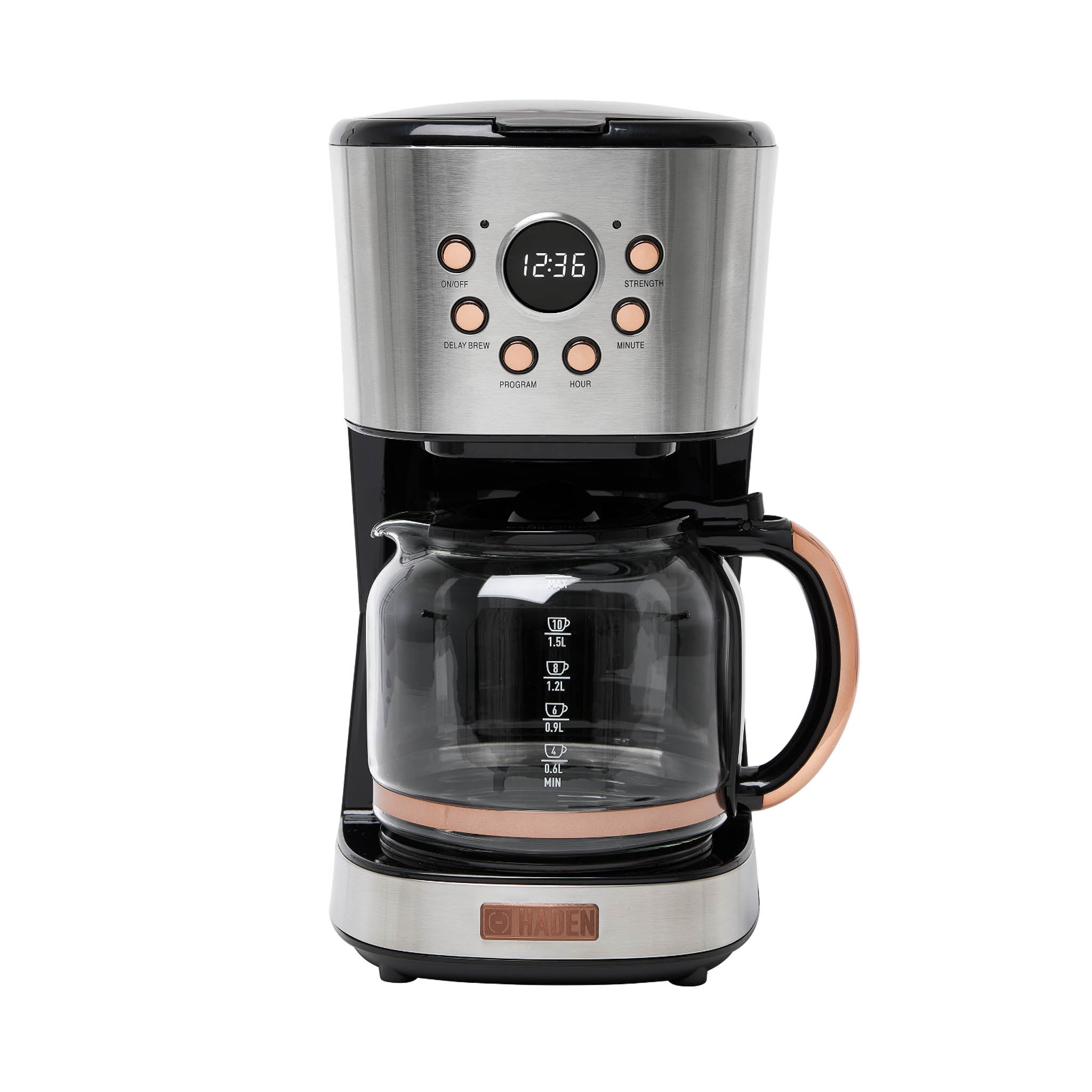 Haden Coffee Machine, Stainless Steel & Copper - 75106 – Hadenusa